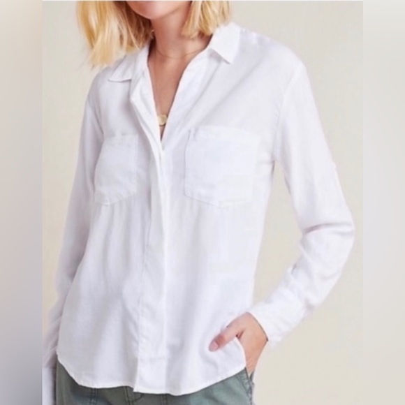 cloth & stone | Tops | Cloth Stone White Button Down Top | Poshmark
